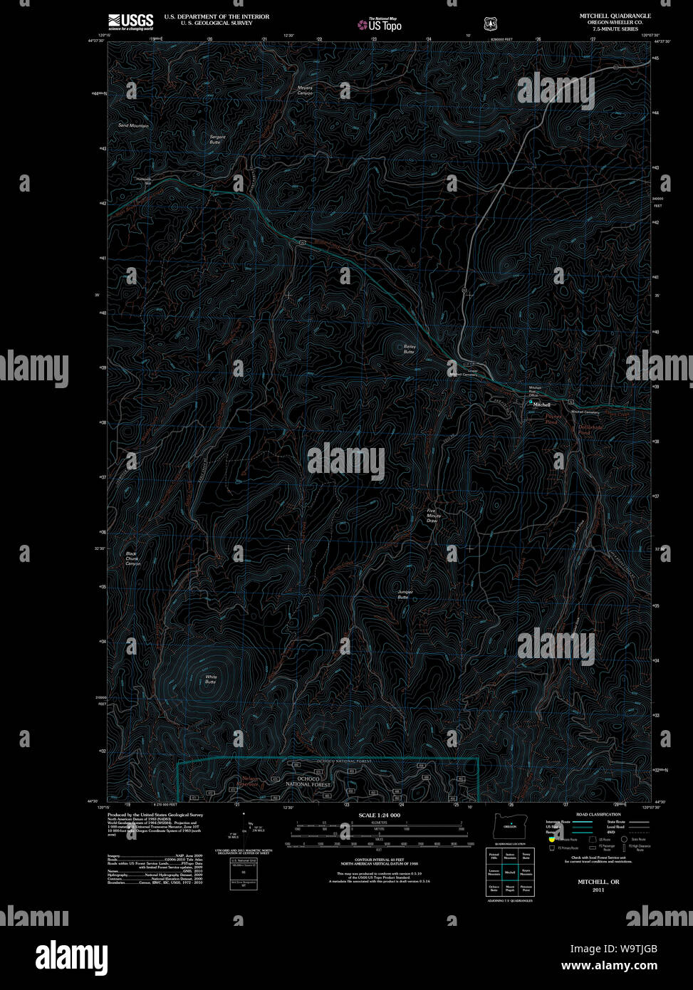 Mitchell map of oregon hi-res stock photography and images - Alamy