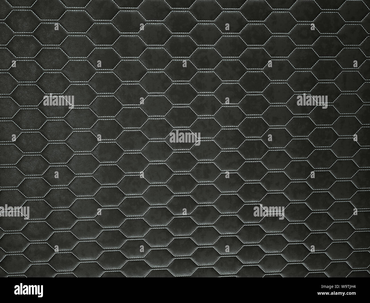 Leather stitched hexagon or honecomb black shiny texture or background ...