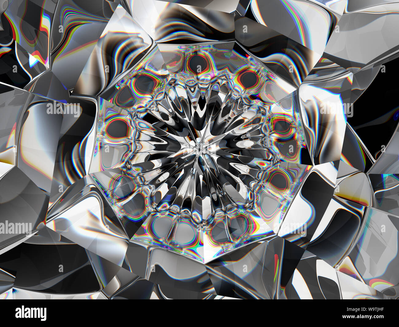 Gemstone or Abstract diamond texture closeup and kaleidoscope. 3d ...
