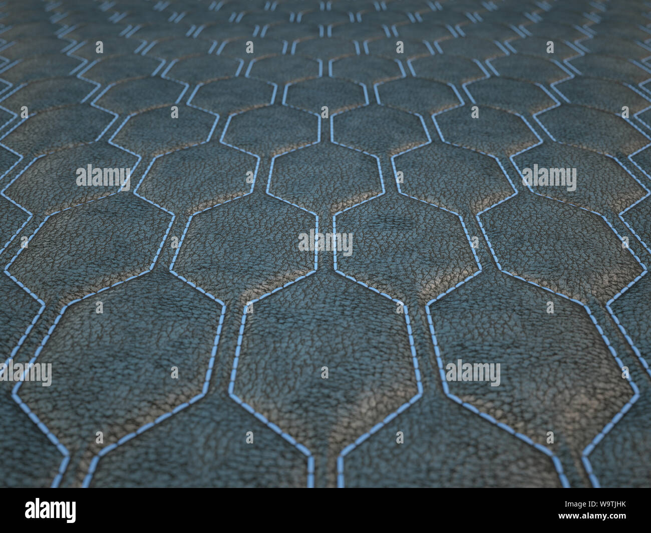 Leather stitched with blue hexagon or honecomb grey texture or ...