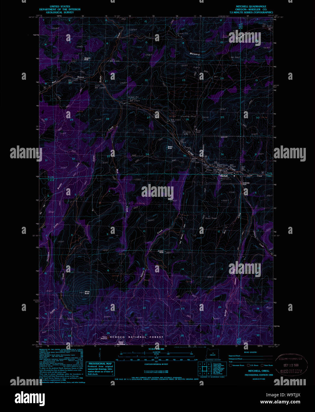 Mitchell Map Of Oregon High Resolution Stock Photography and Images - Alamy