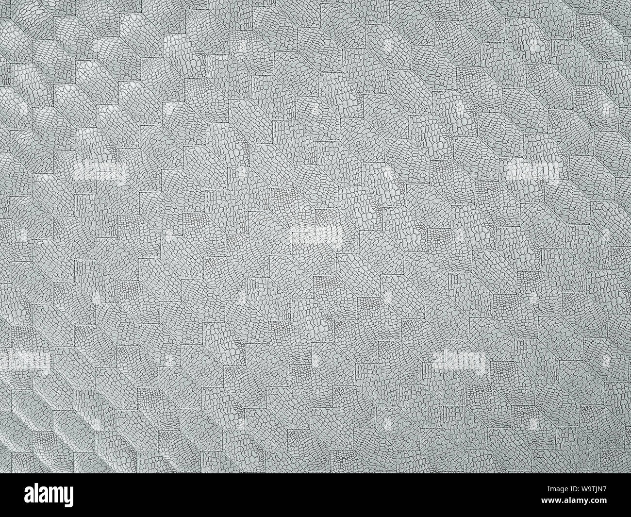 Alligator or crocodile white Leather. hexagon or honeycomb stitched ...