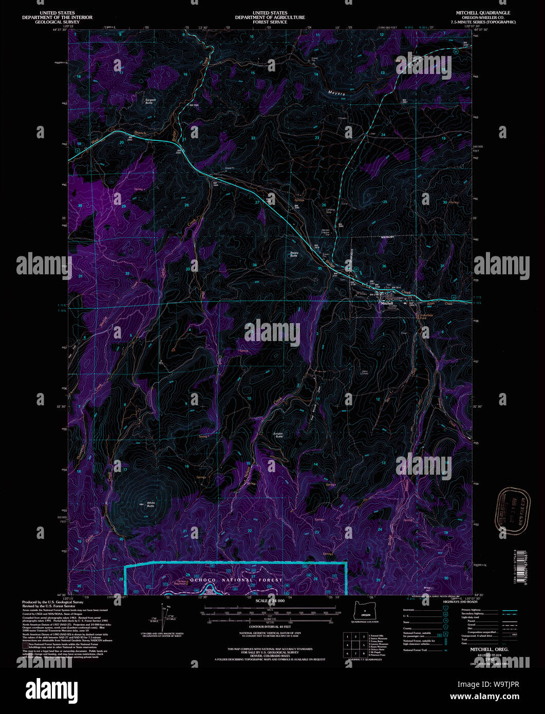 Mitchell map of oregon hi-res stock photography and images - Alamy