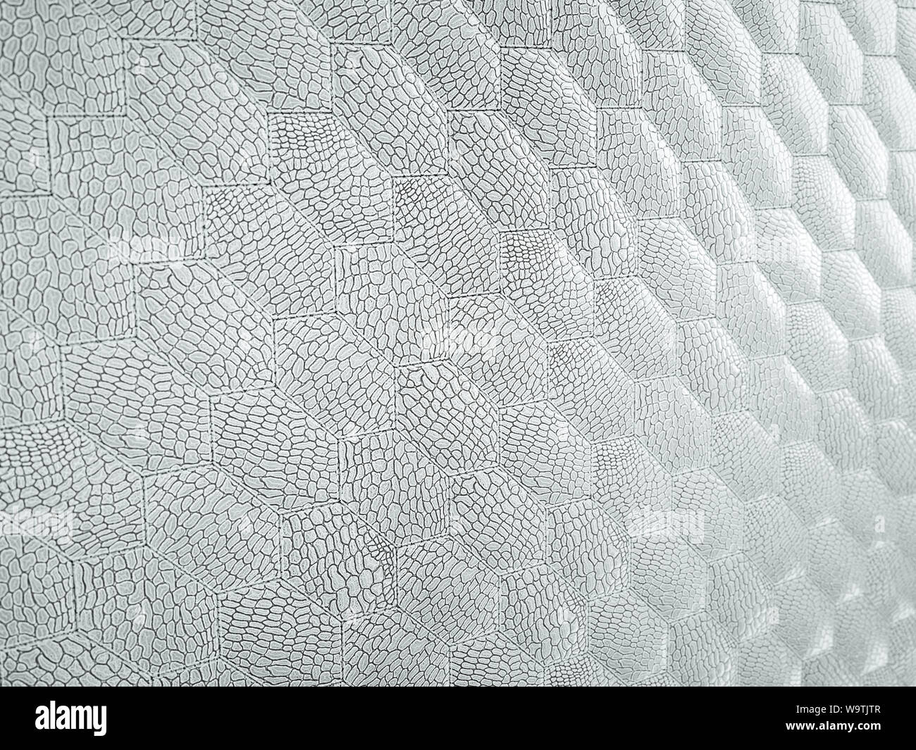 Alligator or crocodile white Leather. hexagon or honeycomb stitched ...