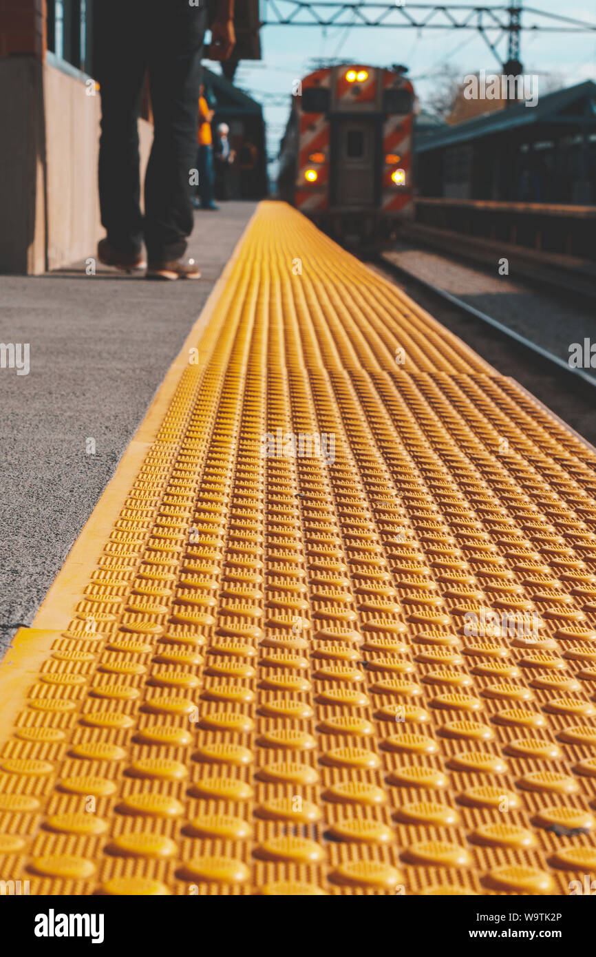Train pulling into the station, Chicago, Illinois, United States Stock ...