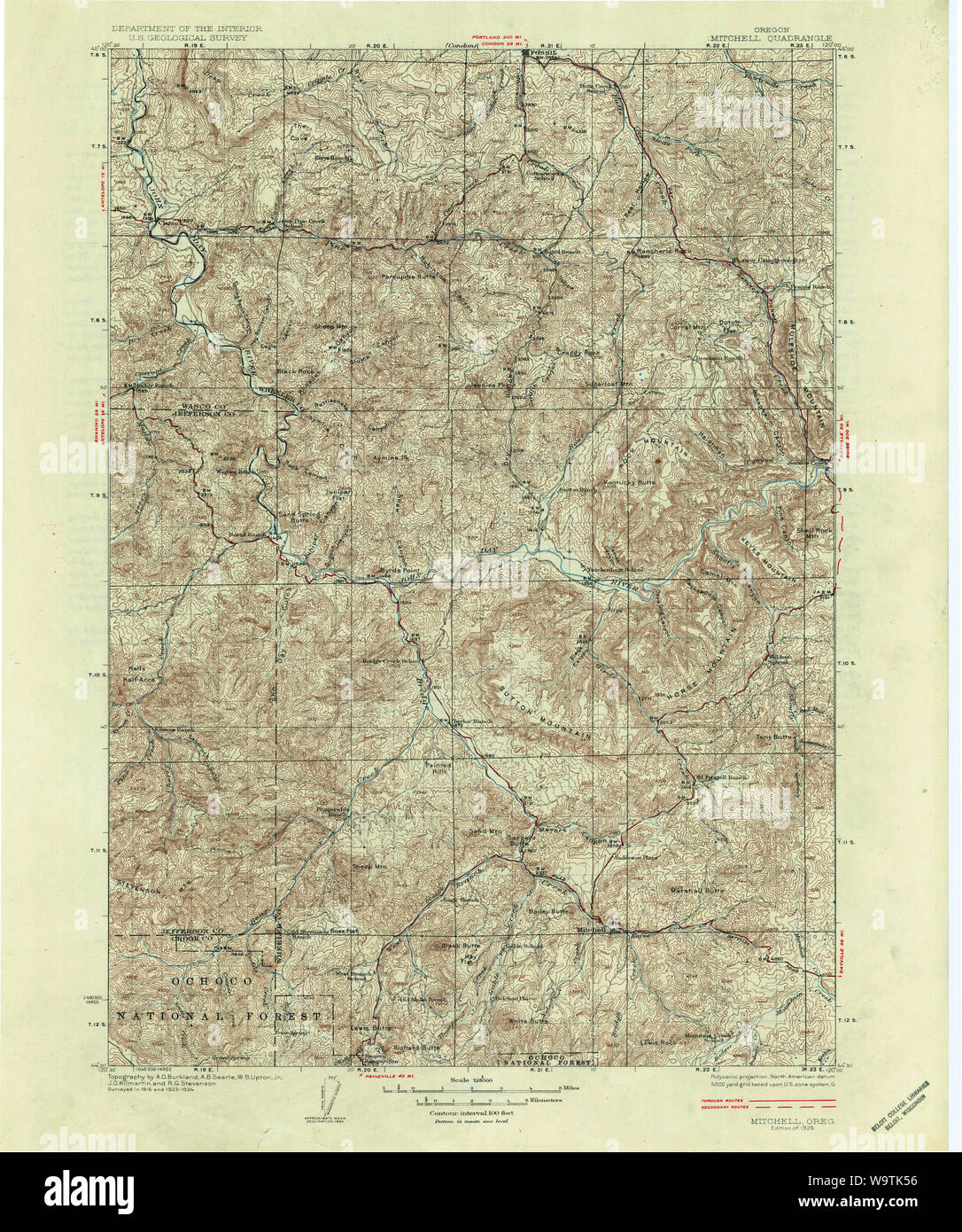 Mitchell map of oregon hi-res stock photography and images - Alamy
