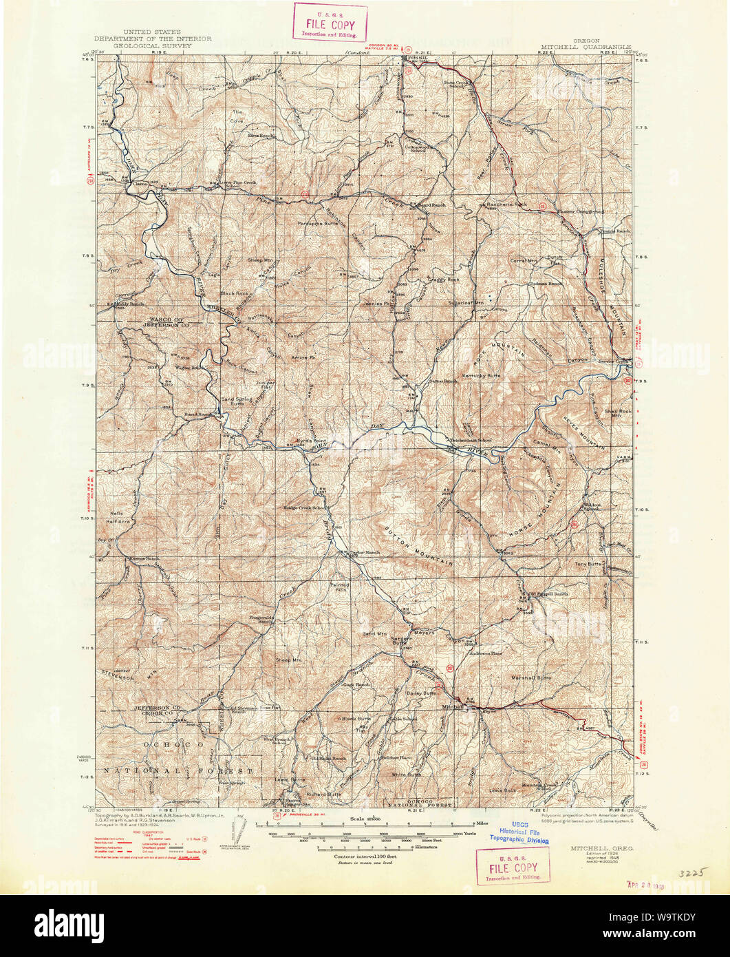 Mitchell Map Of Oregon High Resolution Stock Photography and Images - Alamy