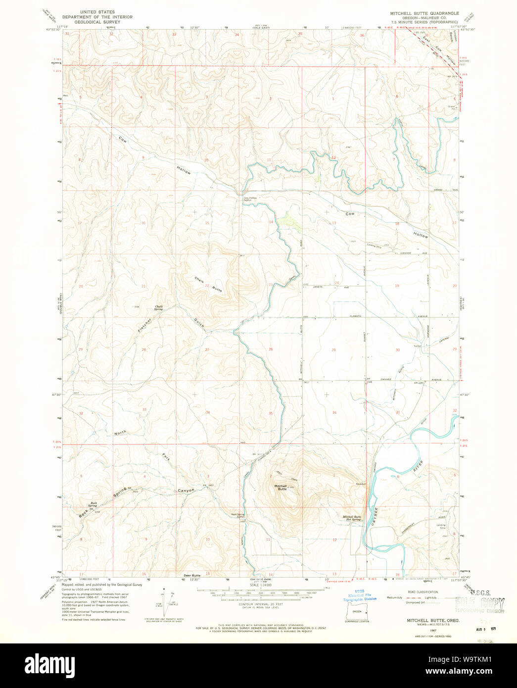Mitchell Map Of Oregon High Resolution Stock Photography and Images - Alamy