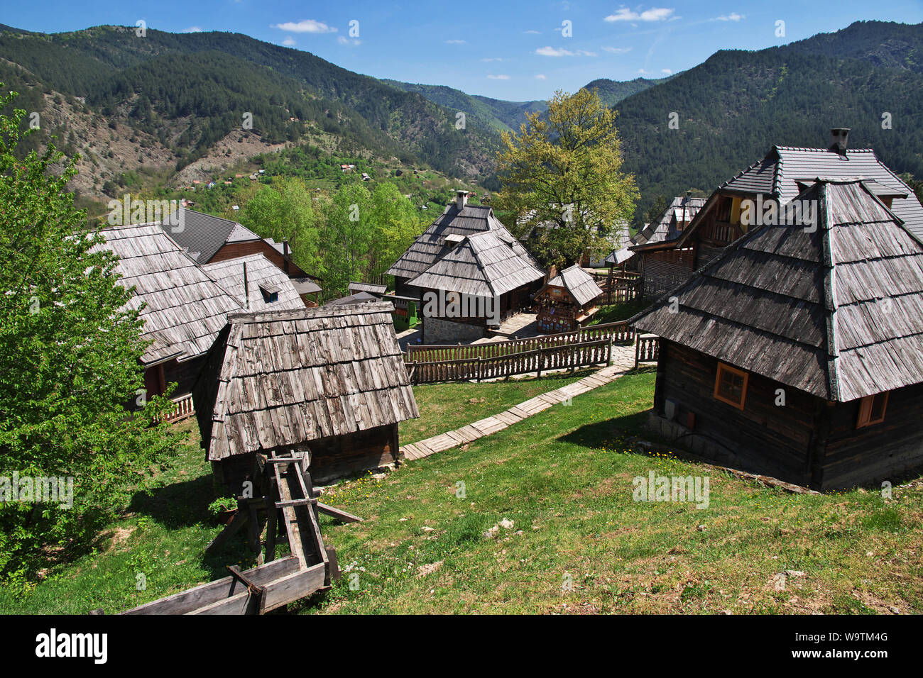 Drvengrad is traditional Serbian village in the Balkan mountains Stock ...