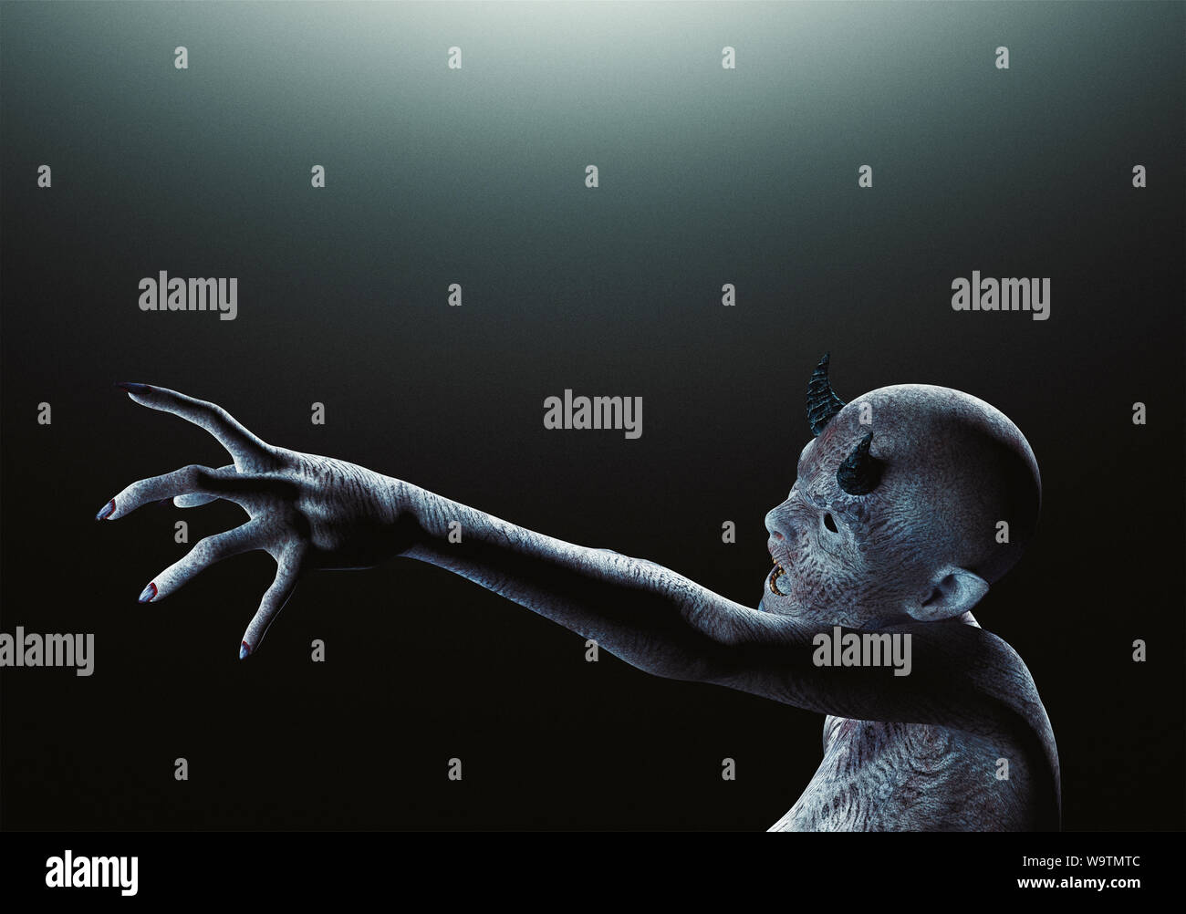 Creature from another planet, weird creature or zombie, 3d rendering ...