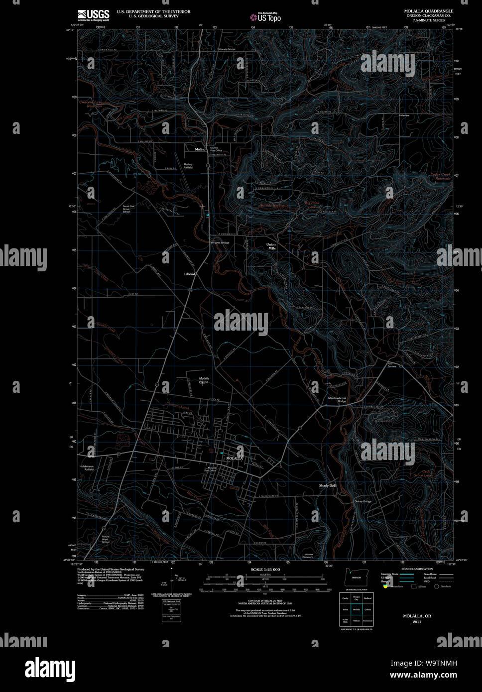 Map of molalla oregon hi-res stock photography and images - Alamy