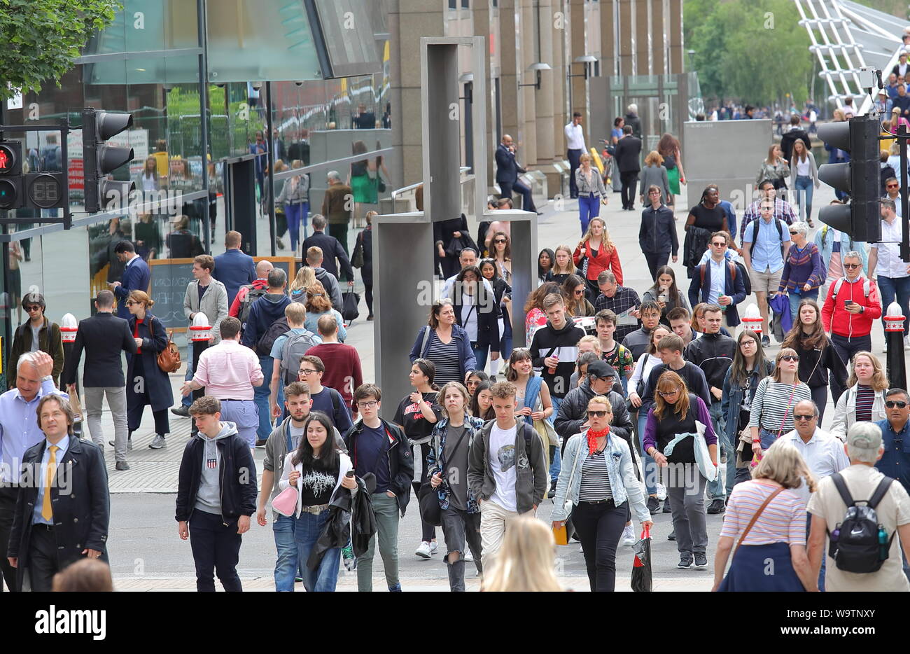 People cross street in downtown London UK Stock Photo - Alamy