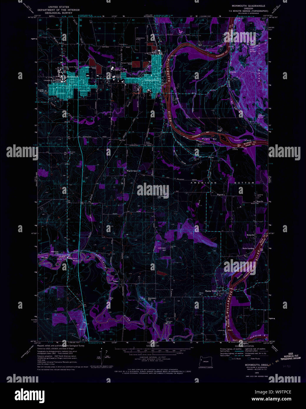 Map of monmouth oregon hi-res stock photography and images - Alamy