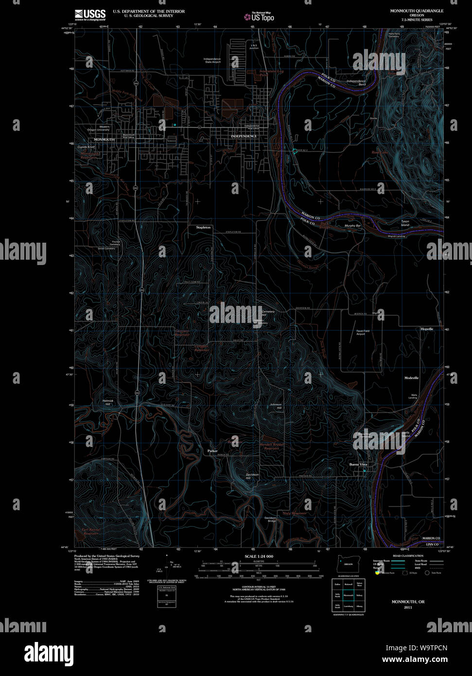 Map of monmouth oregon hi-res stock photography and images - Alamy
