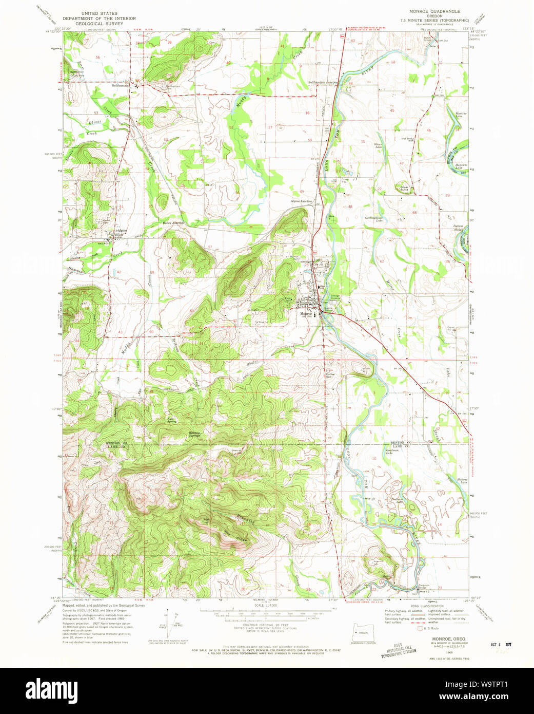 Map of monroe oregon hi-res stock photography and images - Alamy