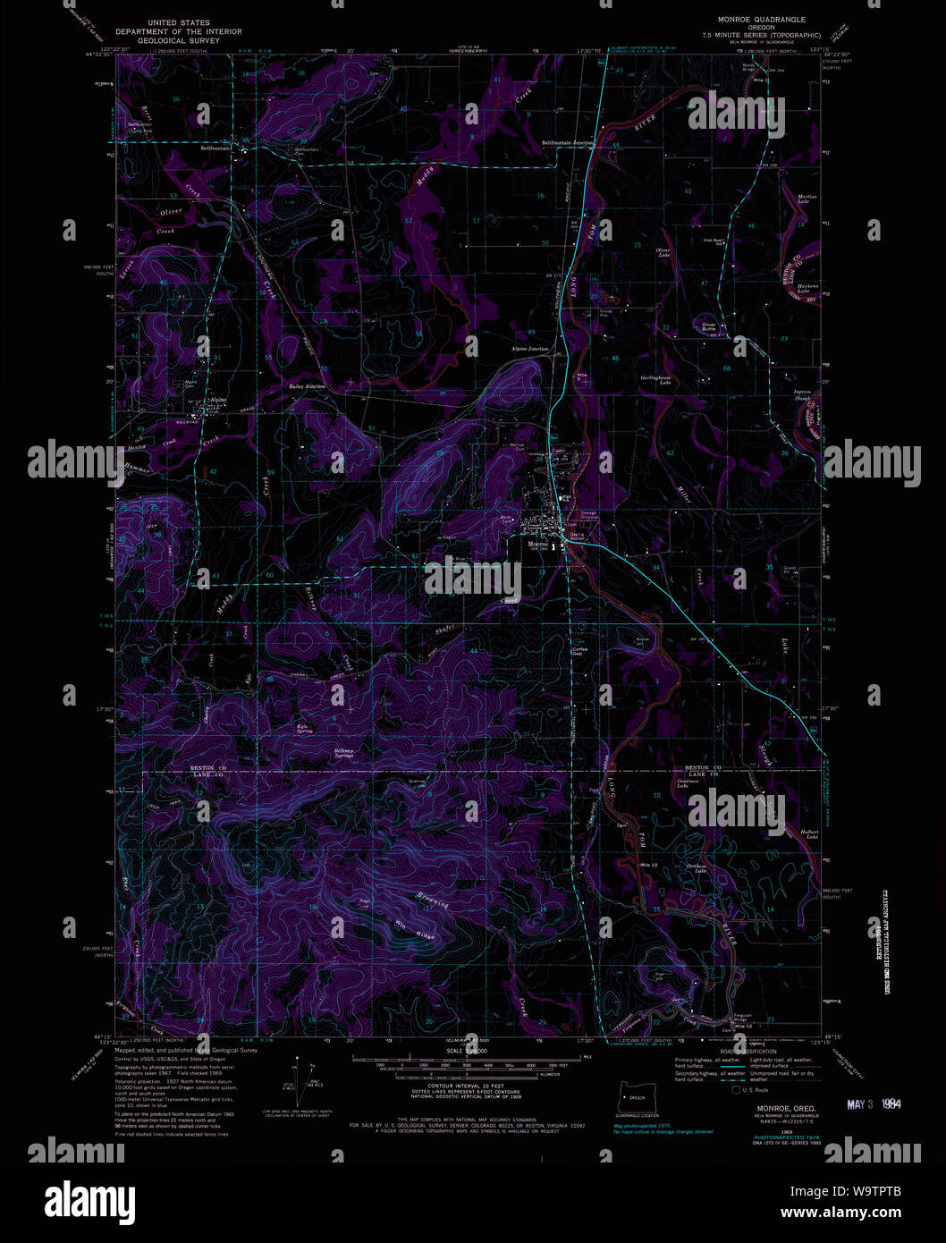 Map of monroe oregon hi-res stock photography and images - Alamy