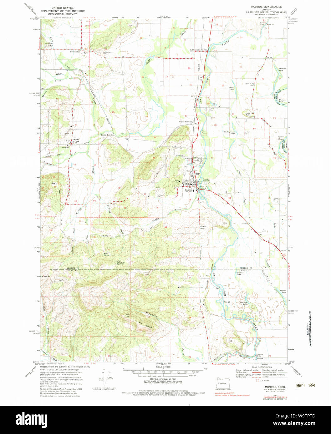 Map of monroe oregon hi-res stock photography and images - Alamy