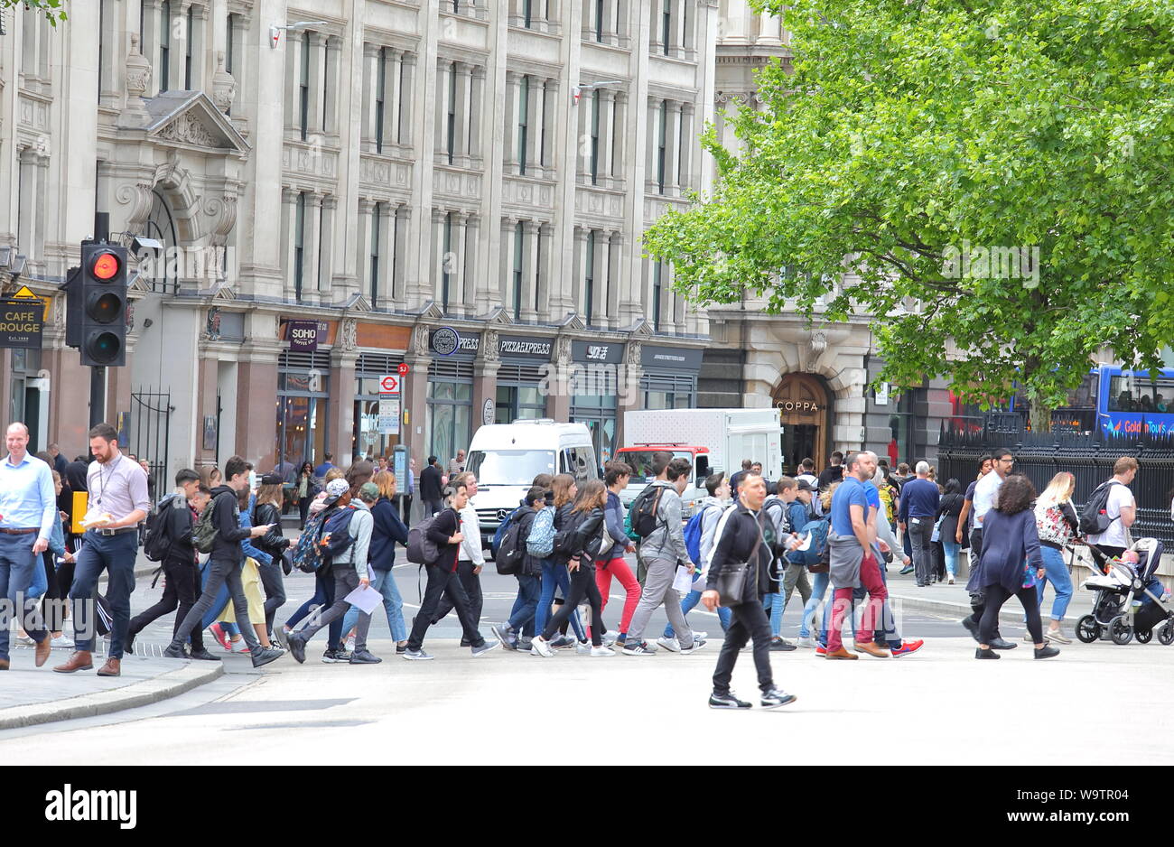 People cross street in downtown London UK Stock Photo - Alamy