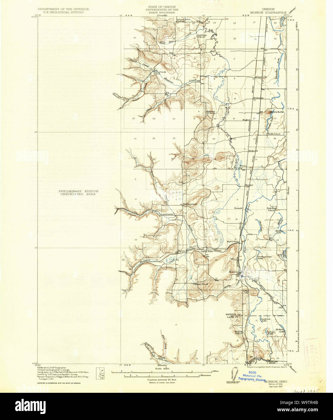 Map of monroe oregon hi-res stock photography and images - Alamy