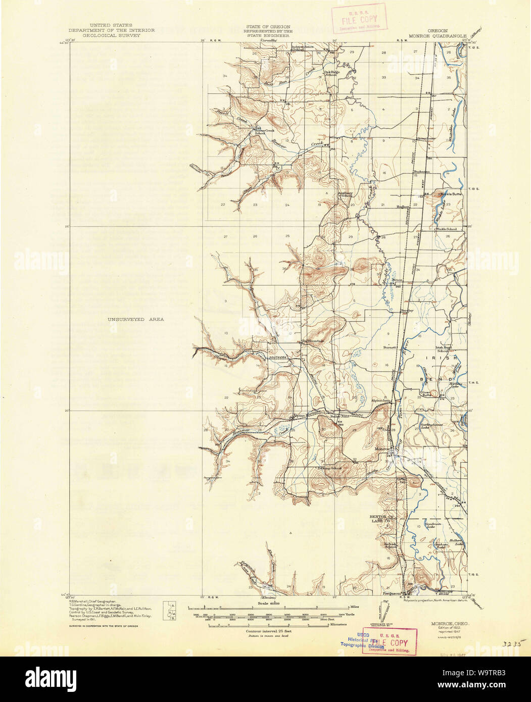 Map of monroe oregon hi-res stock photography and images - Alamy
