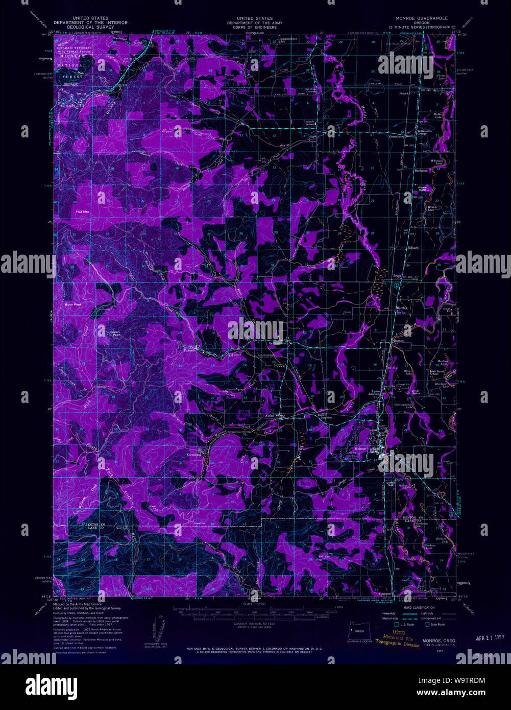 Map of monroe oregon hi-res stock photography and images - Alamy