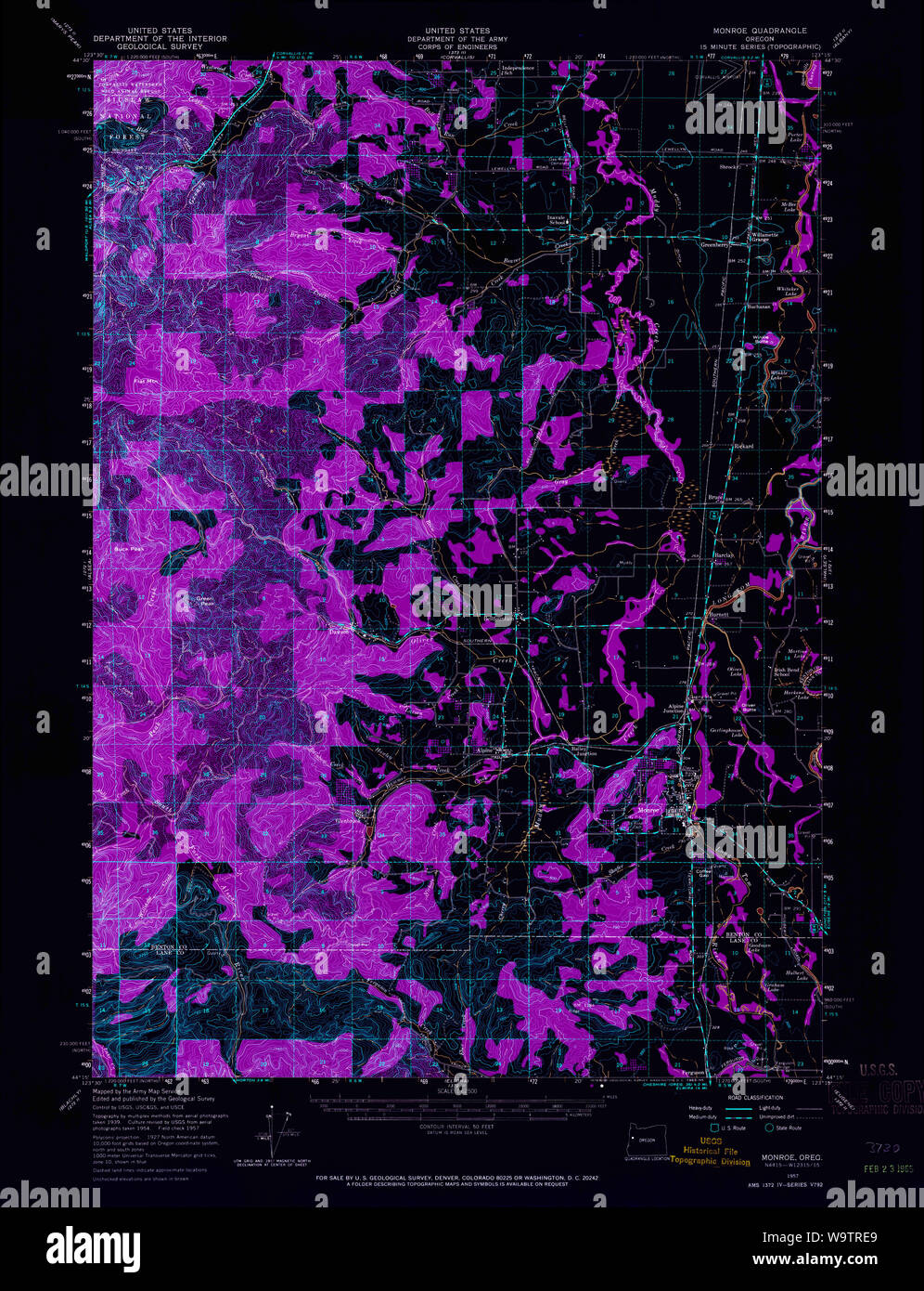 Monroe oregon on a map hi-res stock photography and images - Alamy