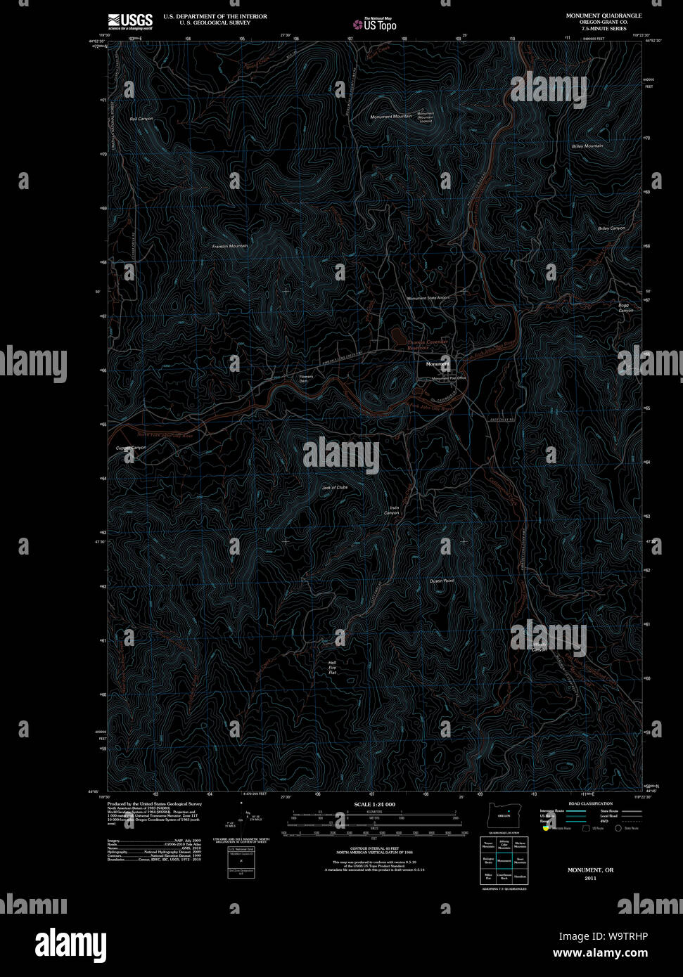 Map of monument oregon hi-res stock photography and images - Alamy