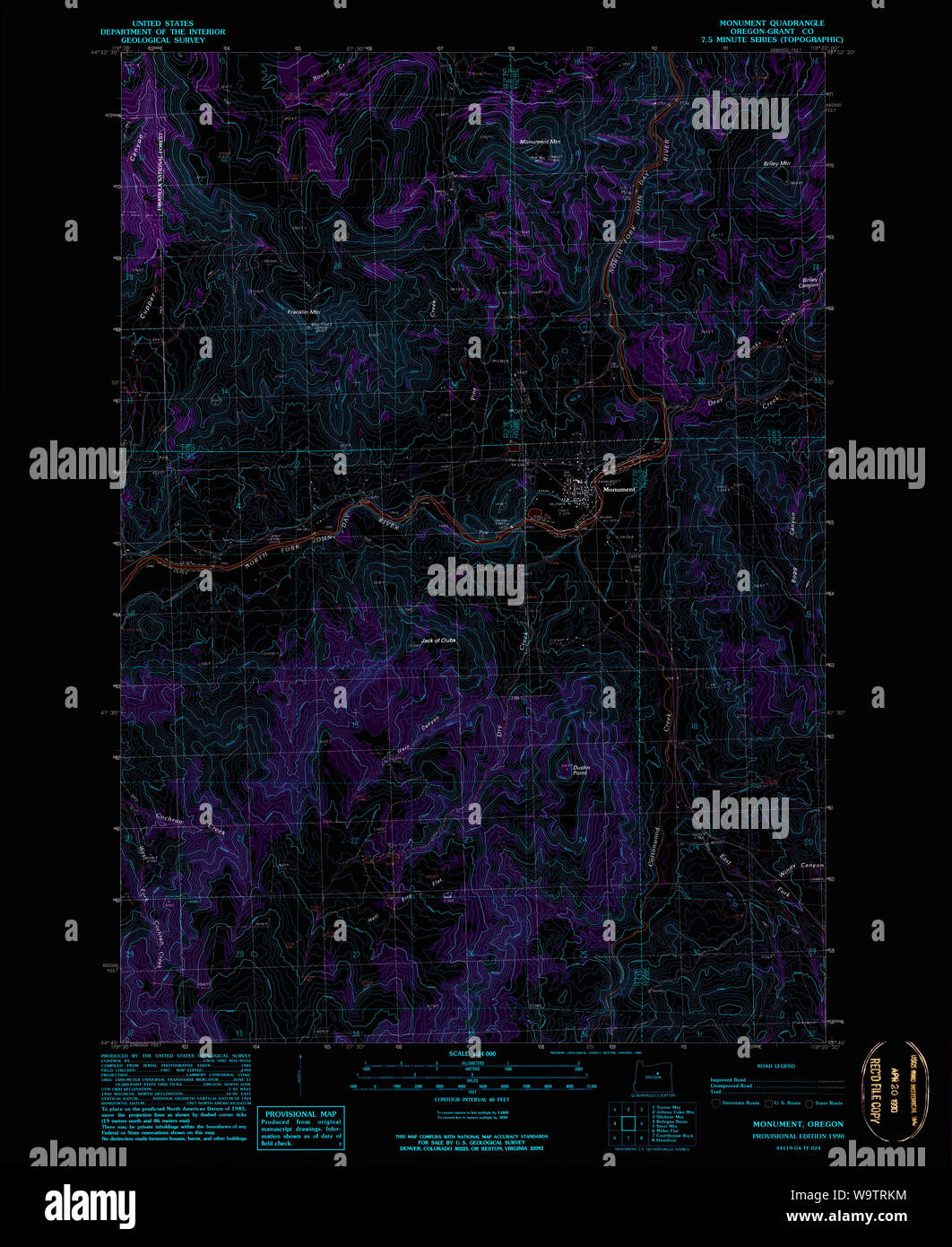 Map of monument oregon hi-res stock photography and images - Alamy