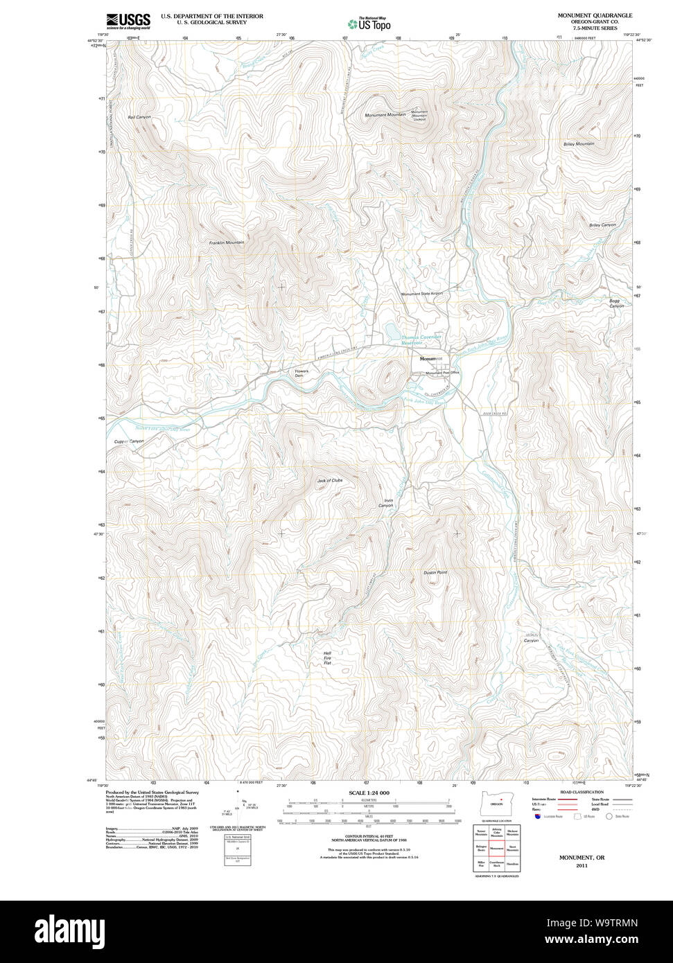 Map of monument oregon hi-res stock photography and images - Alamy