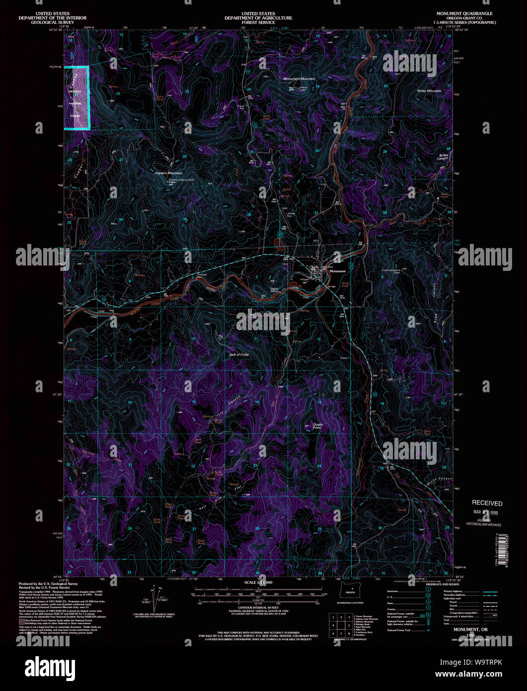 Map of monument oregon hi-res stock photography and images - Alamy