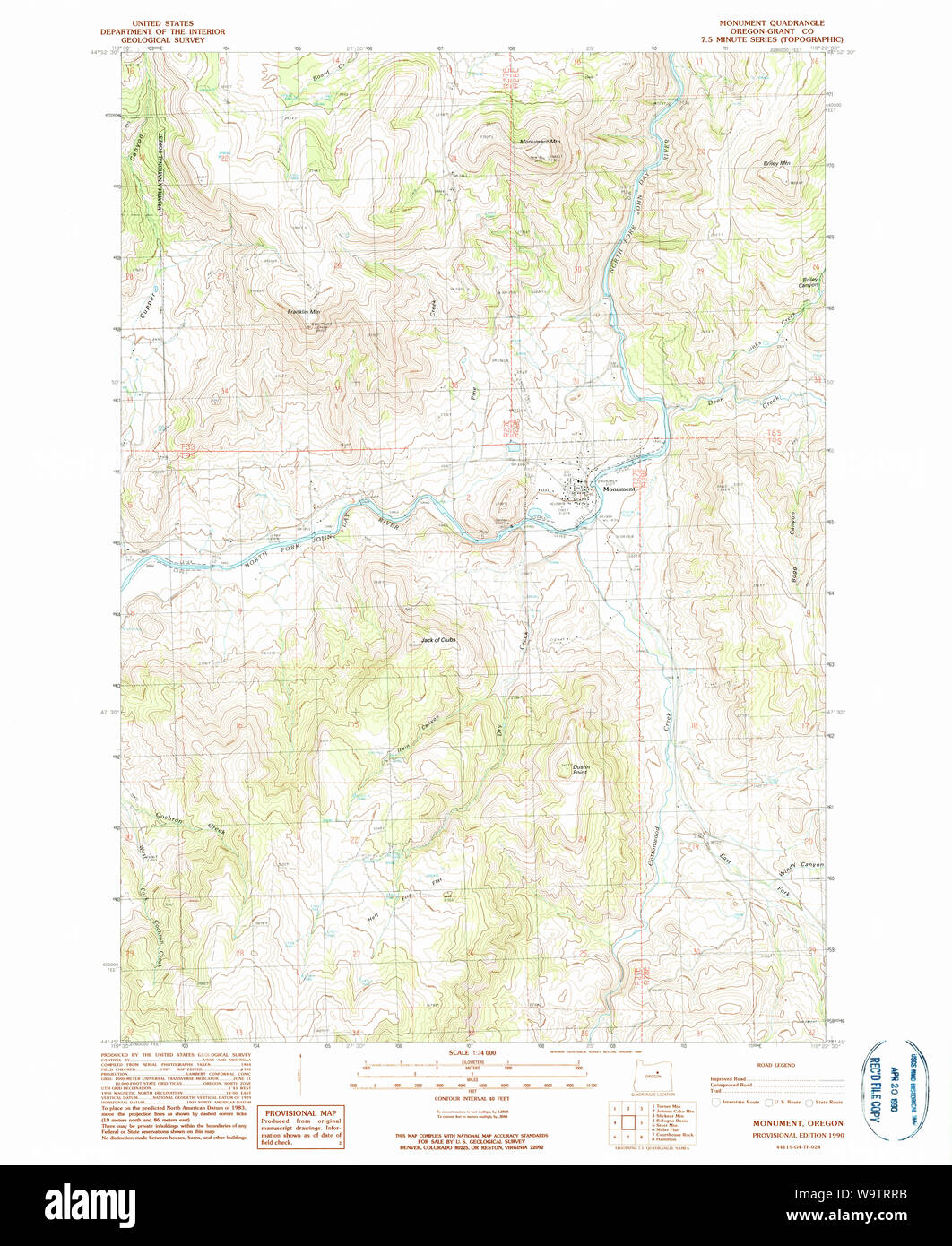 Map of monument oregon hi-res stock photography and images - Alamy