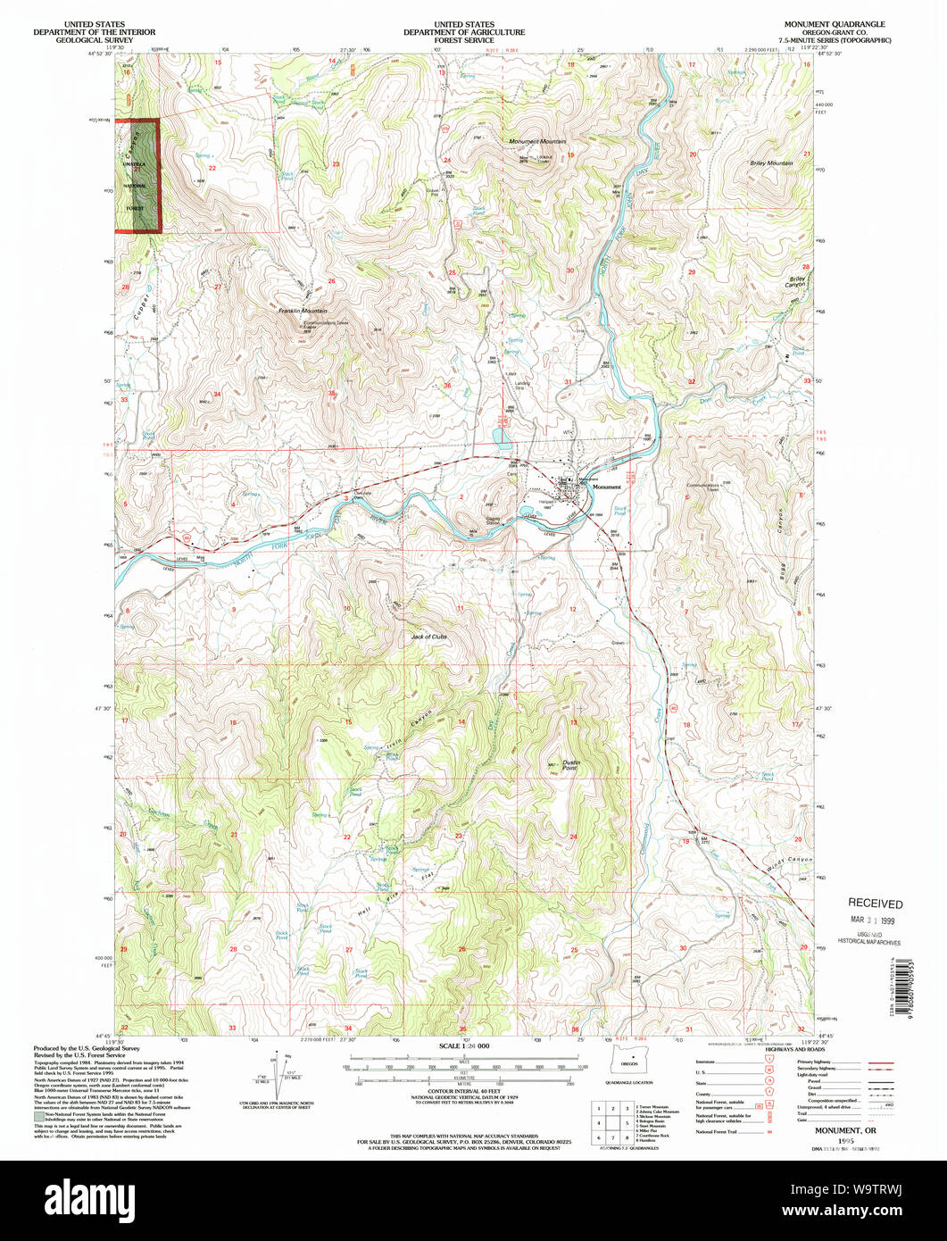 Map of monument oregon hi-res stock photography and images - Alamy