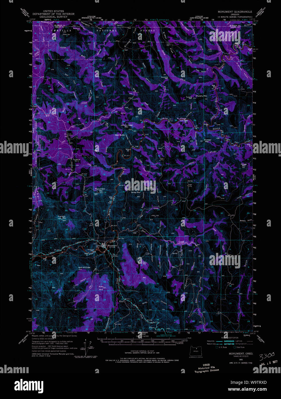Map of monument oregon hi-res stock photography and images - Alamy