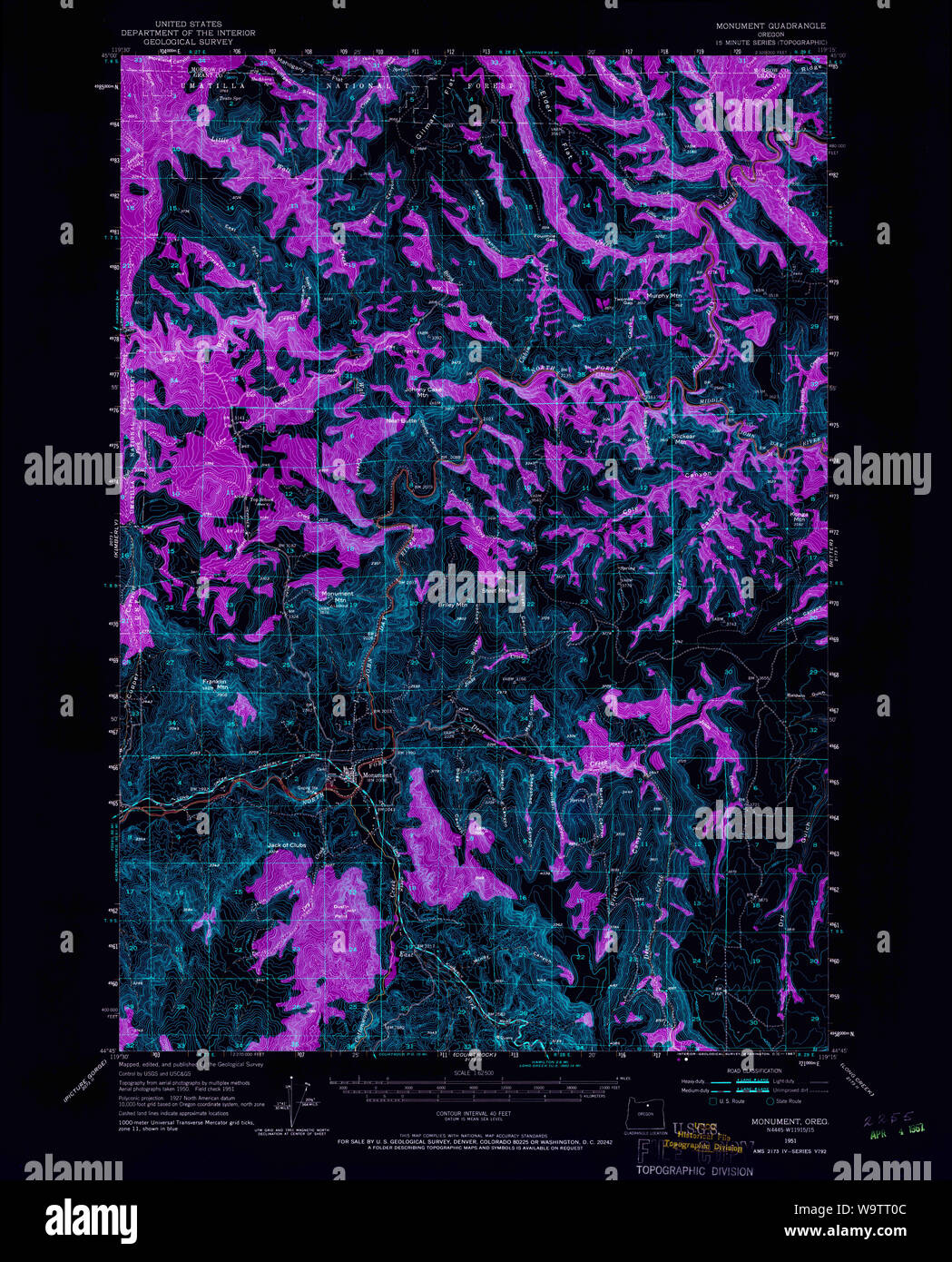 Map of monument oregon hi-res stock photography and images - Alamy