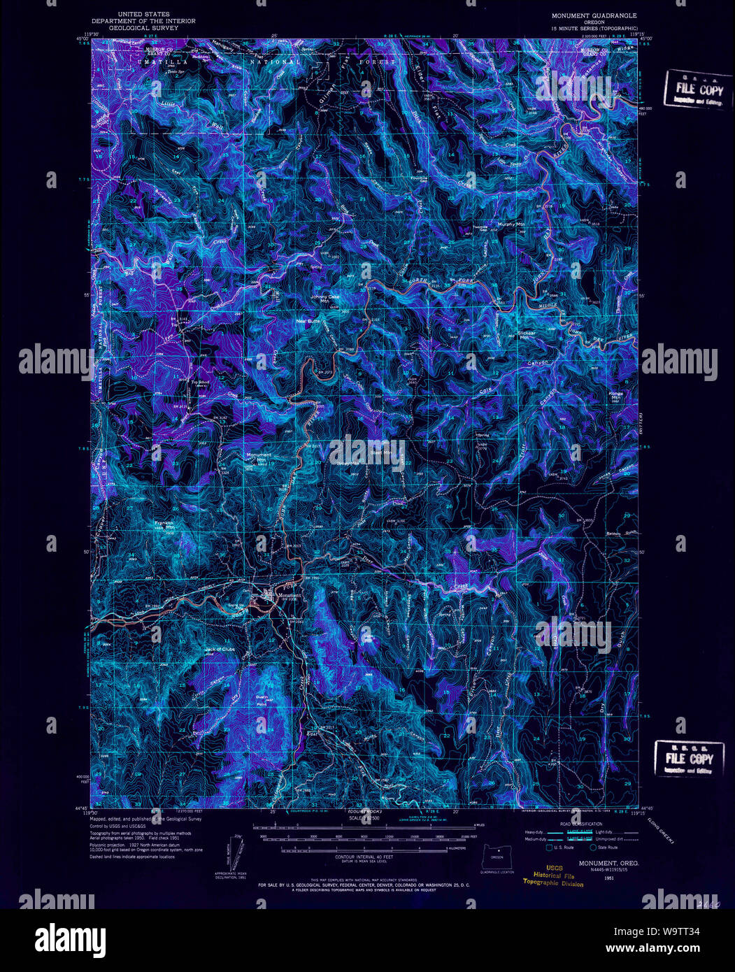 Map of monument oregon hi-res stock photography and images - Alamy