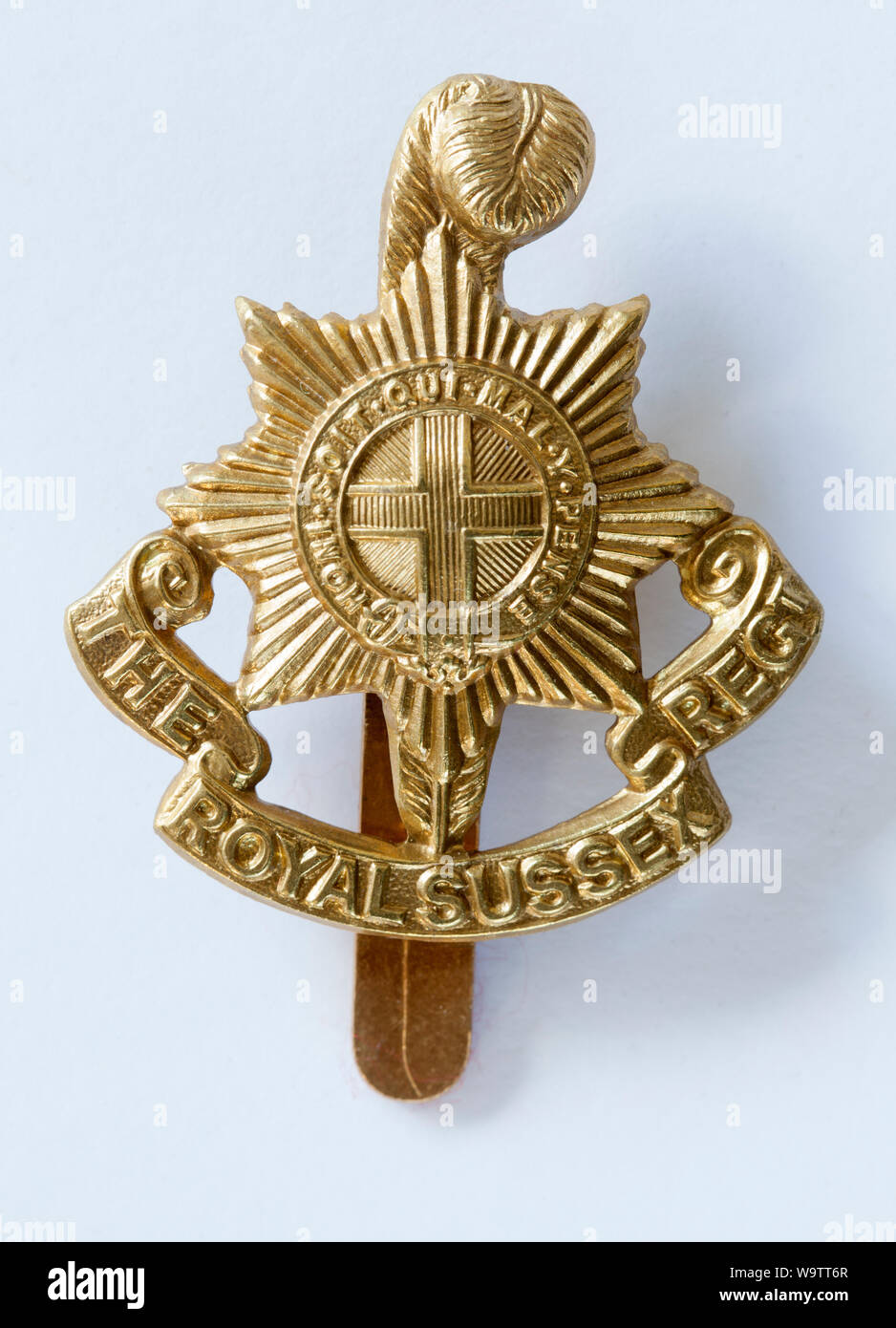British Army Military Cap Badge - The Royal Sussex Regiment Stock Photo ...