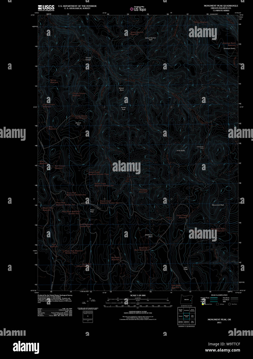 Map of monument oregon hi-res stock photography and images - Alamy