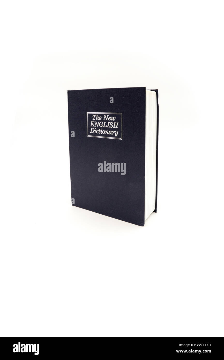 Blue cover English dictionary book isolated on white background Stock ...