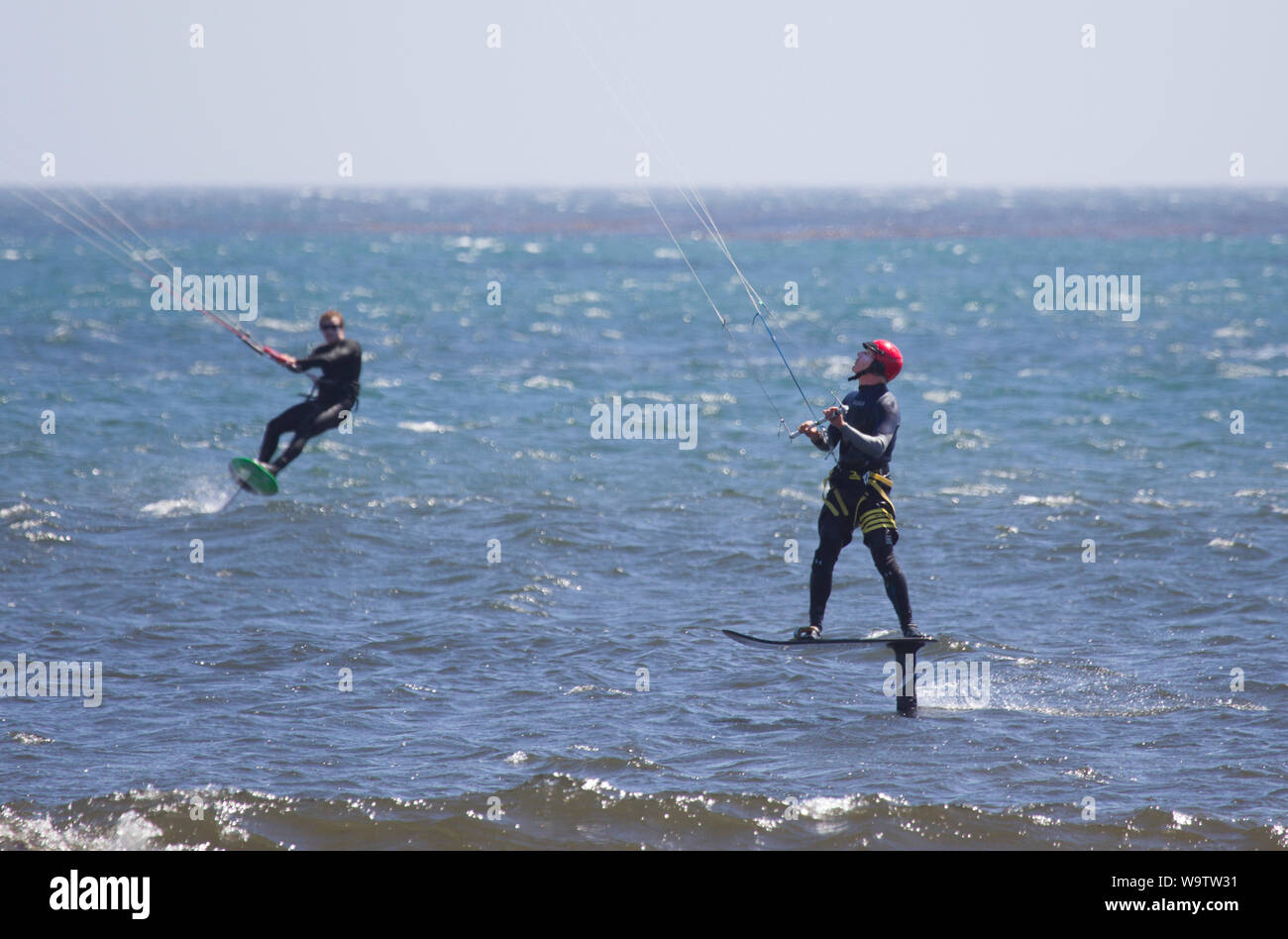 Two hydofoil kite surfers hi-res stock photography and images - Alamy