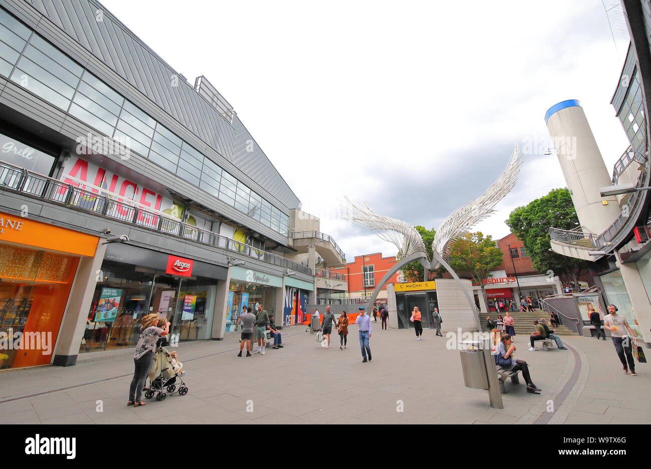 People visit Angel Central shopping mall London UK Stock Photo - Alamy
