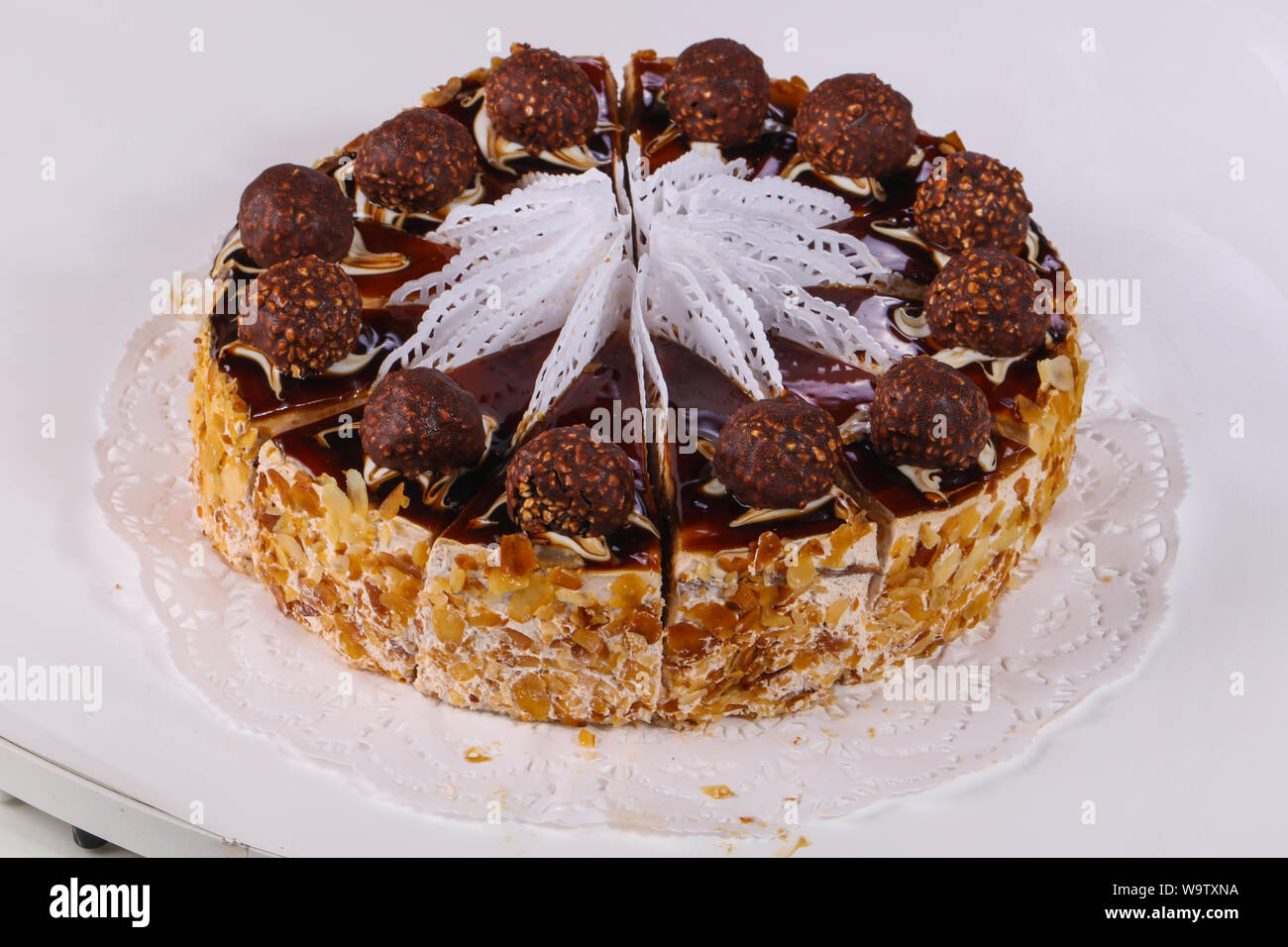 Delicous Cake chocolate with cream Stock Photo - Alamy