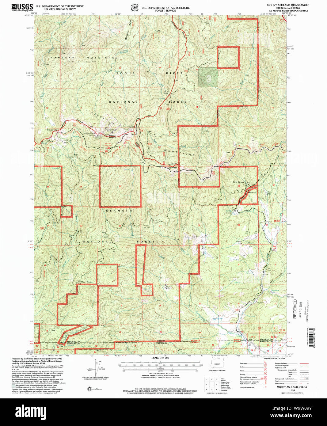 Map of ashland oregon hi-res stock photography and images - Alamy