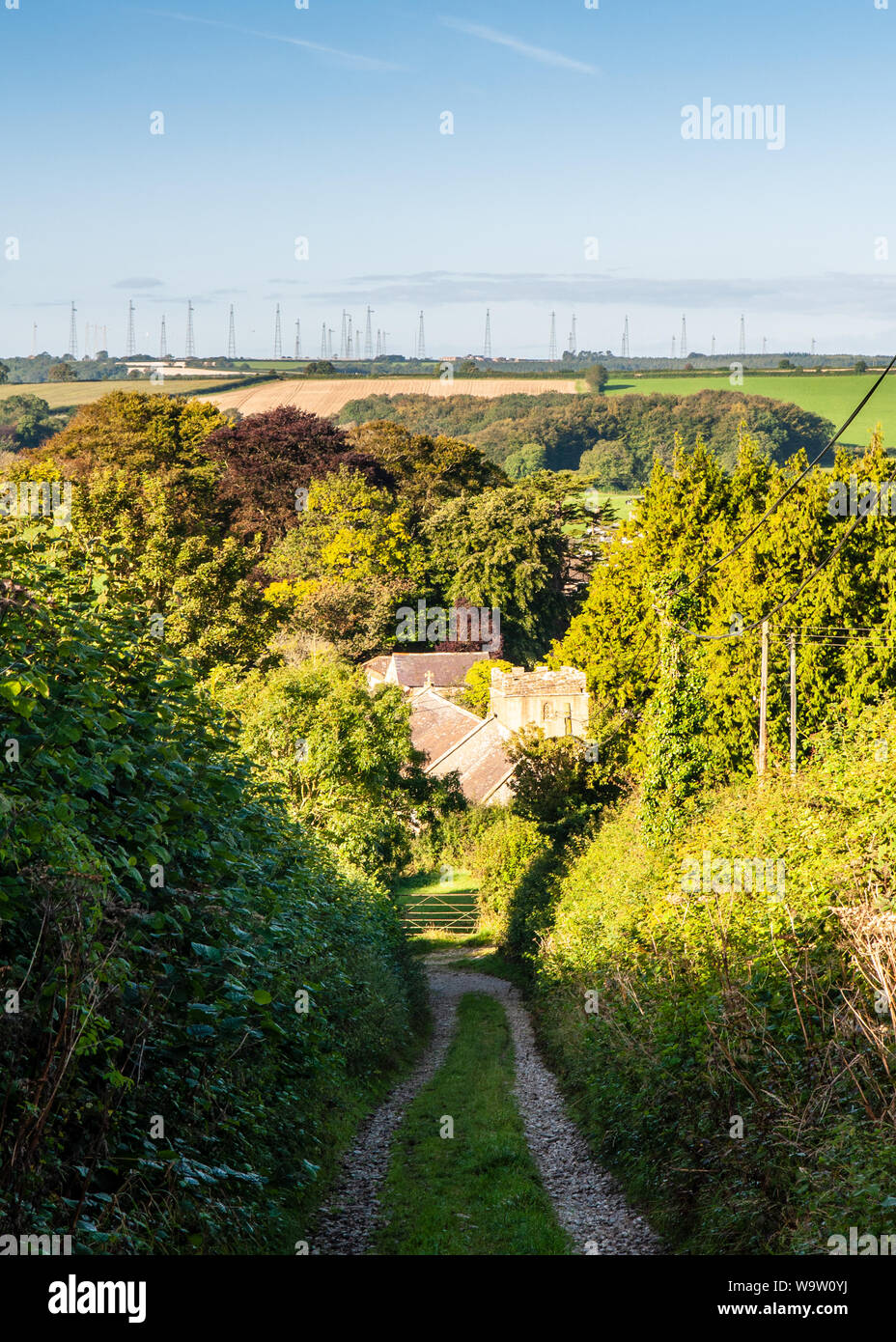 A narrow track winds between hedgerows down to Frome St Quintin parish ...