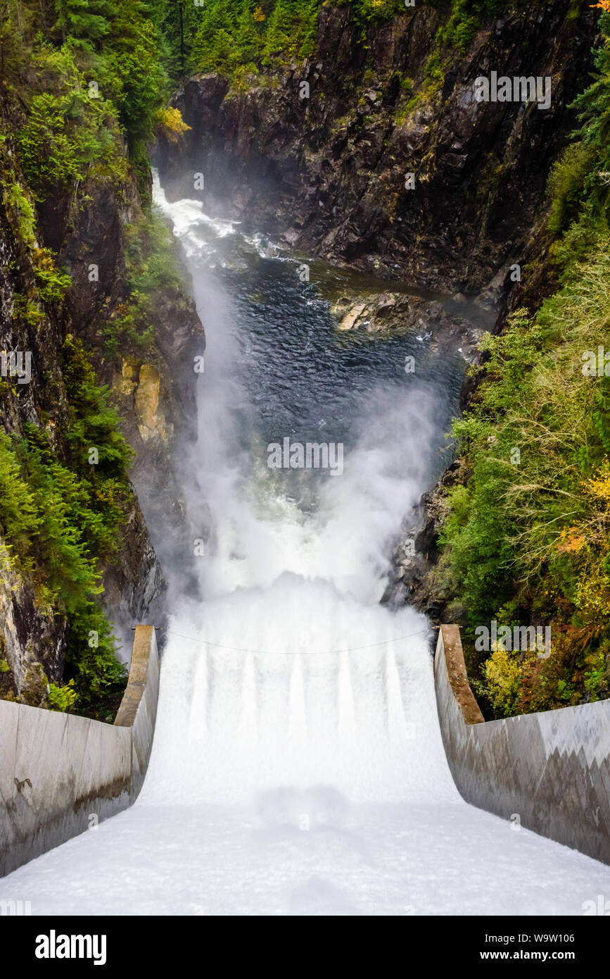 NORTH VANCOUVER, BC, CANADA - OCTOBER 30, 2018: The Cleveland Dam holds ...