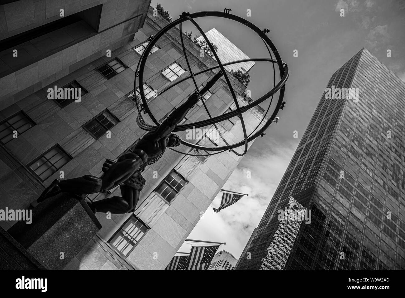 The statue of Atlas is located on the fifth avenue of NYC by the ...