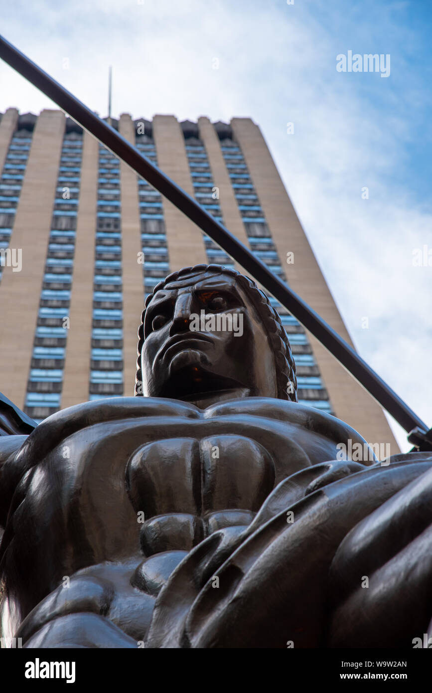 The statue of Atlas is located on the fifth avenue of NYC by the ...