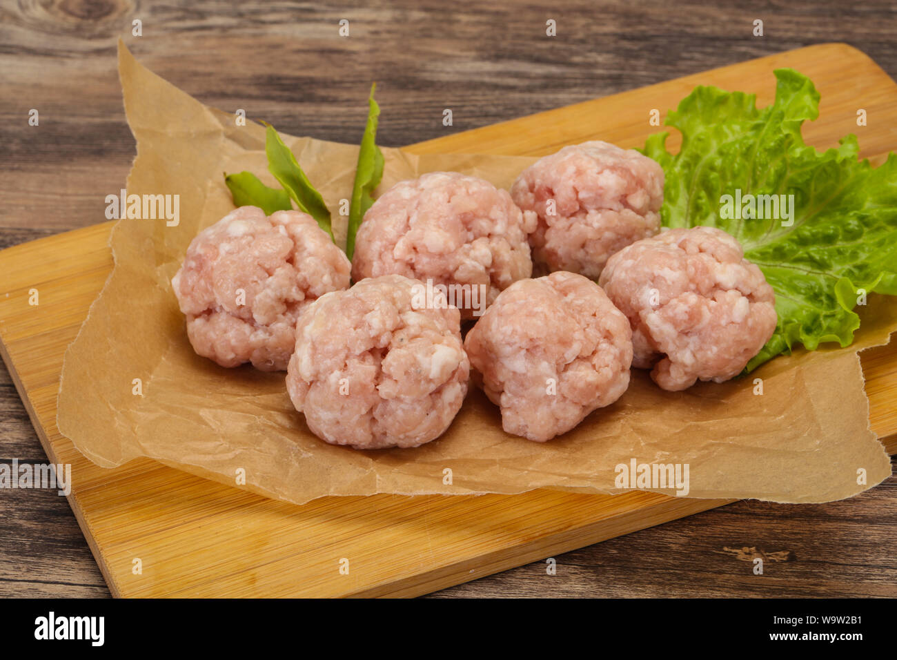 Homemade raw pork minced meatball ready for cooking Stock Photo - Alamy