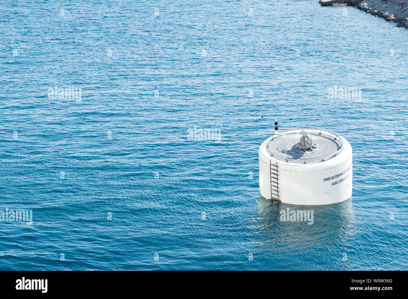Cruise ship mooring post out at sea Stock Photo - Alamy