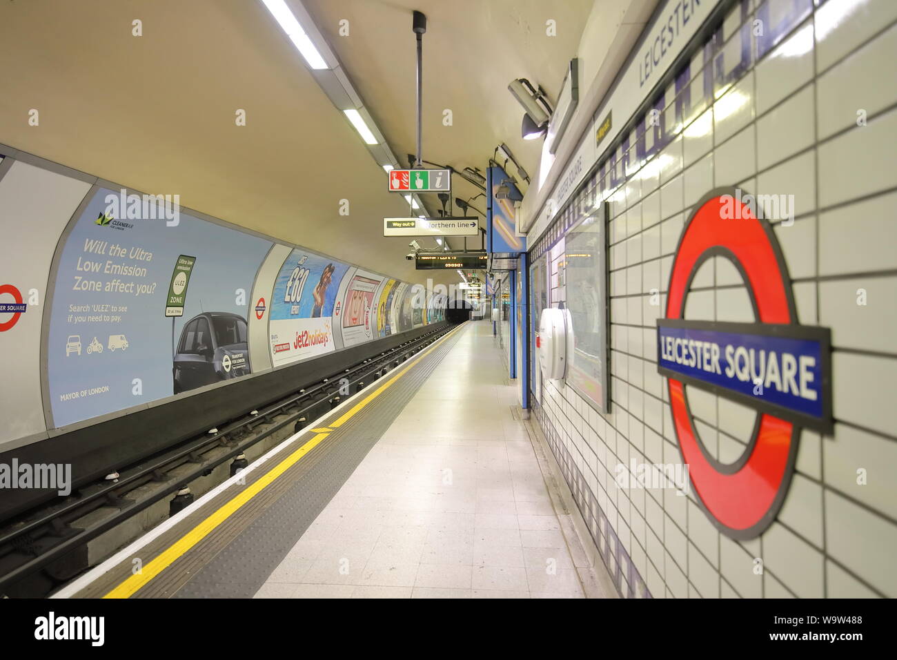 Leicester Square Tube underground train station London UK Stock Photo ...