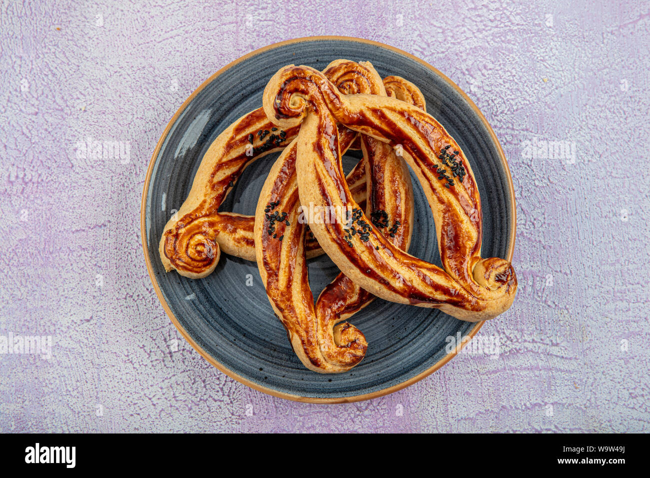 Turkish Salty Pastry Catal with black cumin. Turkish Cookie Stock Photo ...